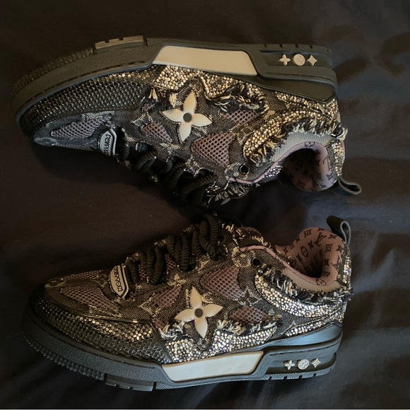 Louis Vuitton | Shoes | Louis Vuitton Skate Sneaker Black Swarovski Monogram | Poshmark